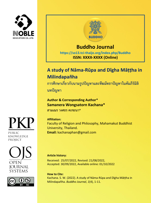A study of Nāma-Rūpa and Dīgha Māṭṭha in Milindapañha | BUDDHO